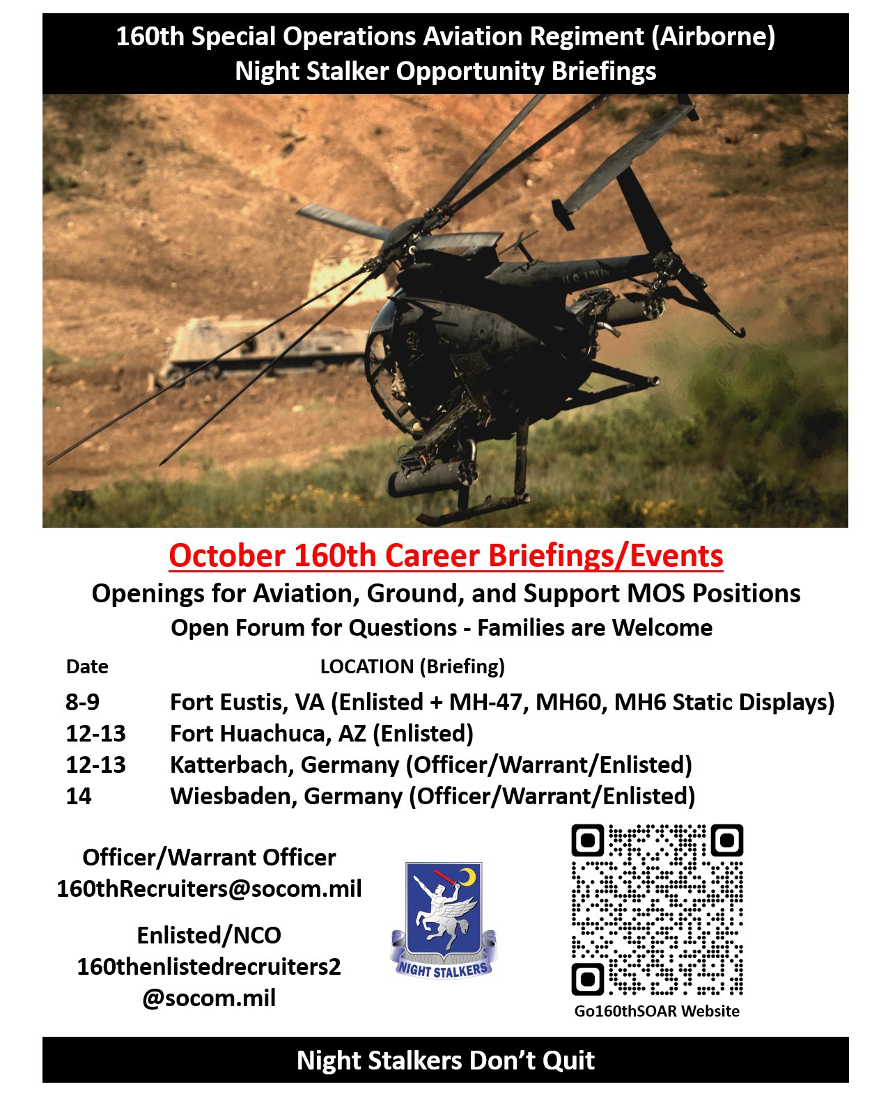 Go160thSOAR on Twitter: "160th SOAR(Abn) Recruiters Opportunity Briefing locations for October ...