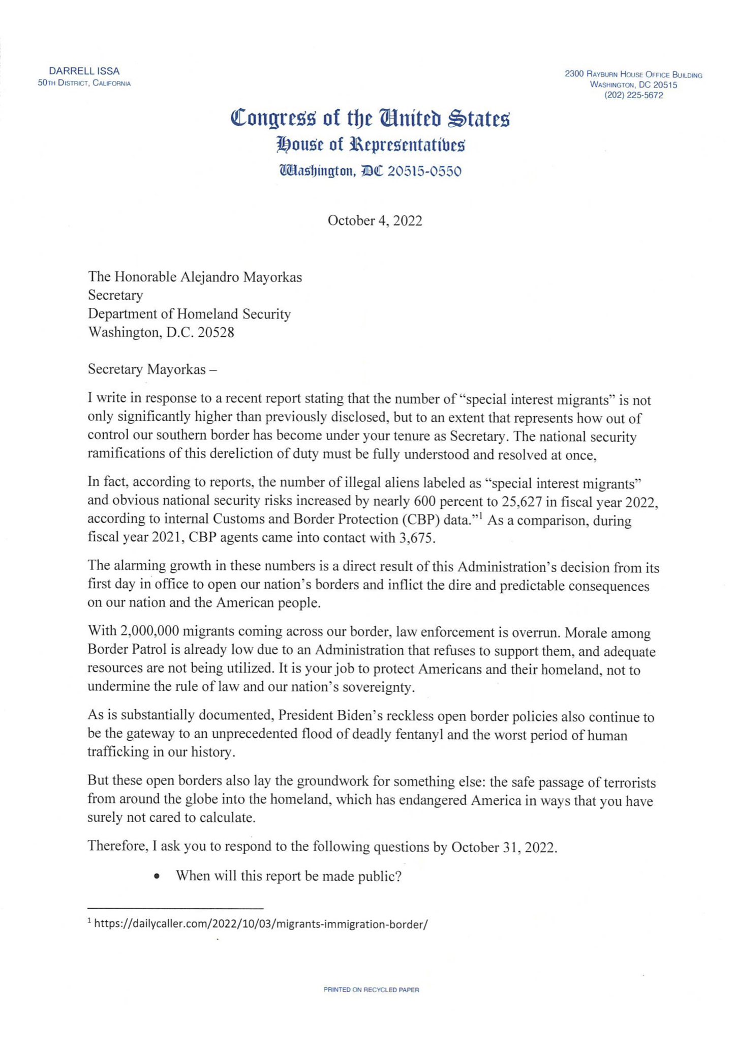 Rep Darrell Issa On Twitter Dhs Is Covering Up The Truth Of A
