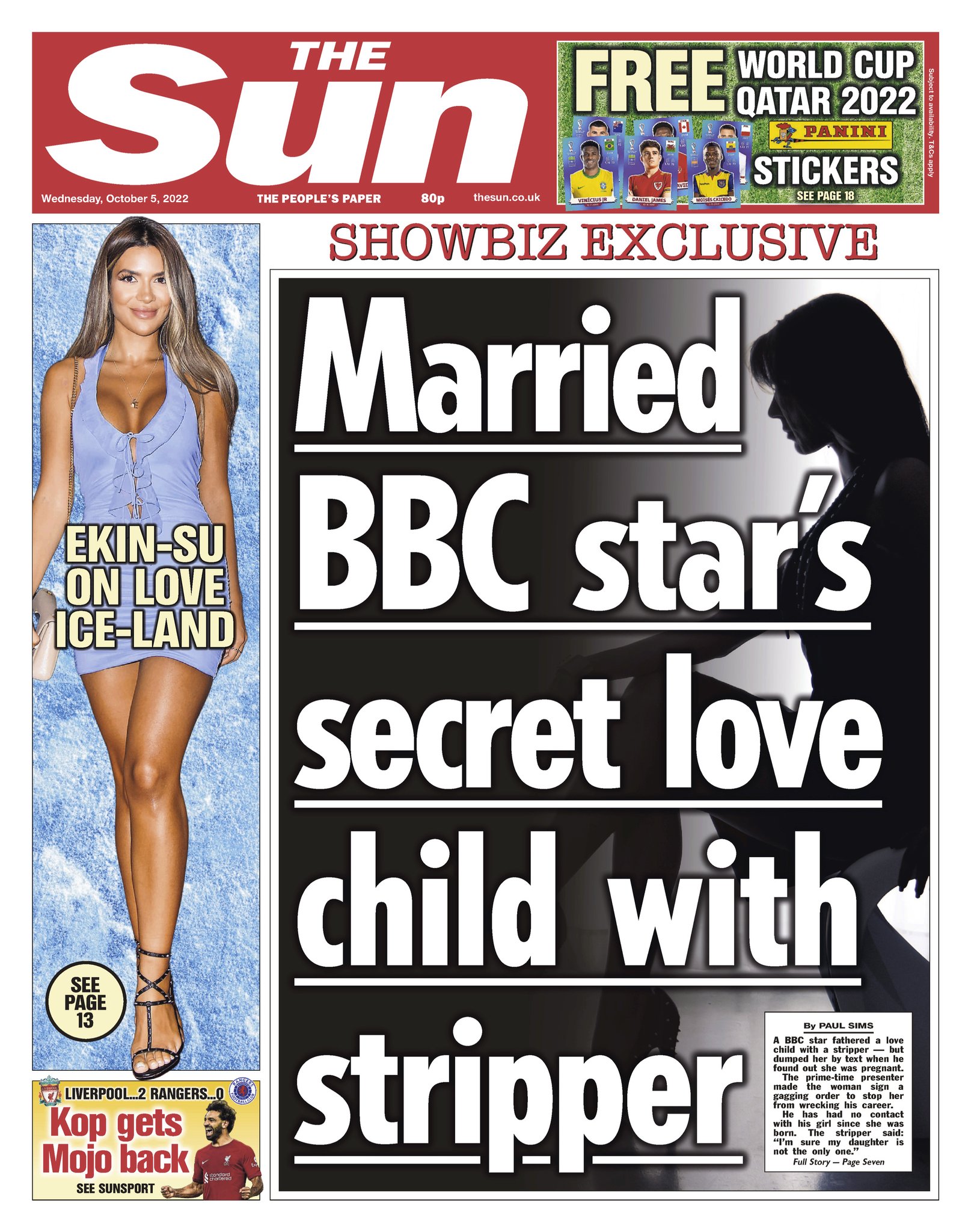 The Sun On Twitter Tomorrows Front Page A Bbc Star Fathered A Love