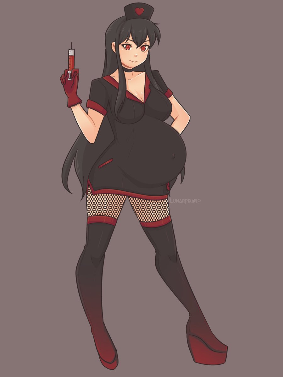 Luna on Twitter: "Yuri ️ Ready for your shot? Comm for @preggopixels #pregnant #pregnantart"