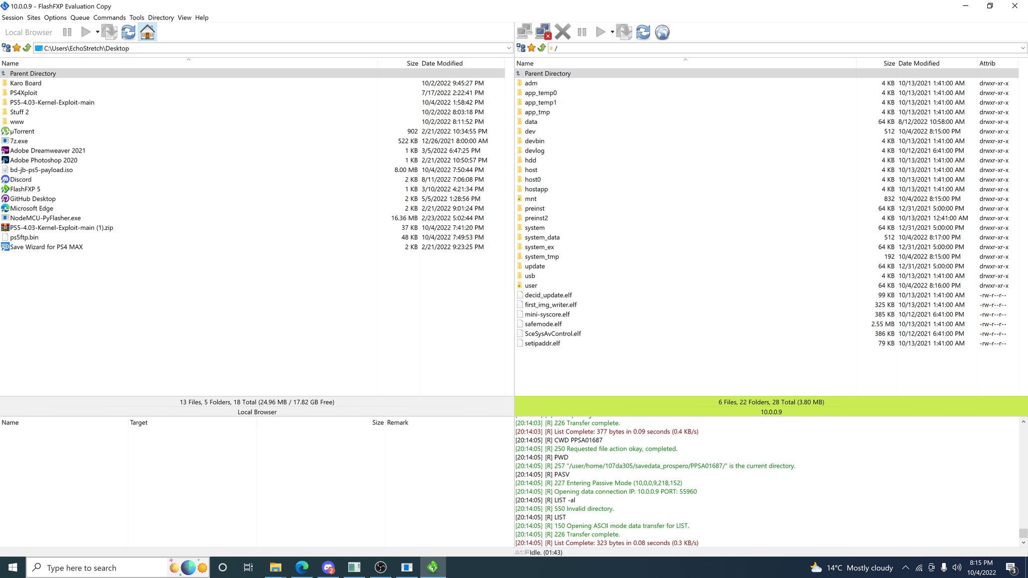Echo Stretch on Twitter: "PS5 4.03 ftp access. Things are moving forward ... Like always don't ...