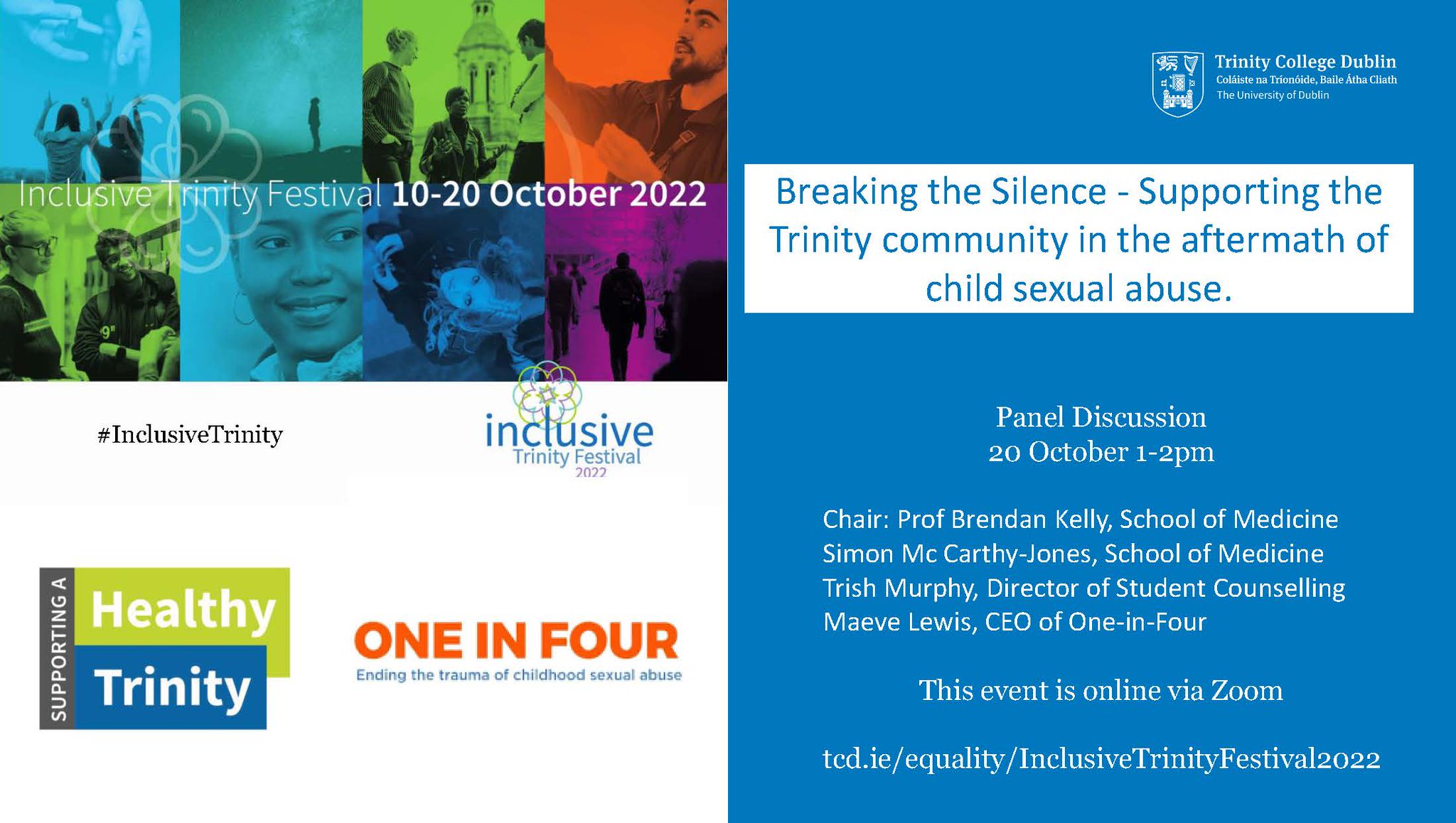 School of Medicine on Twitter: "To mark #inclusivetrinity you are warmly invited to a panel ...