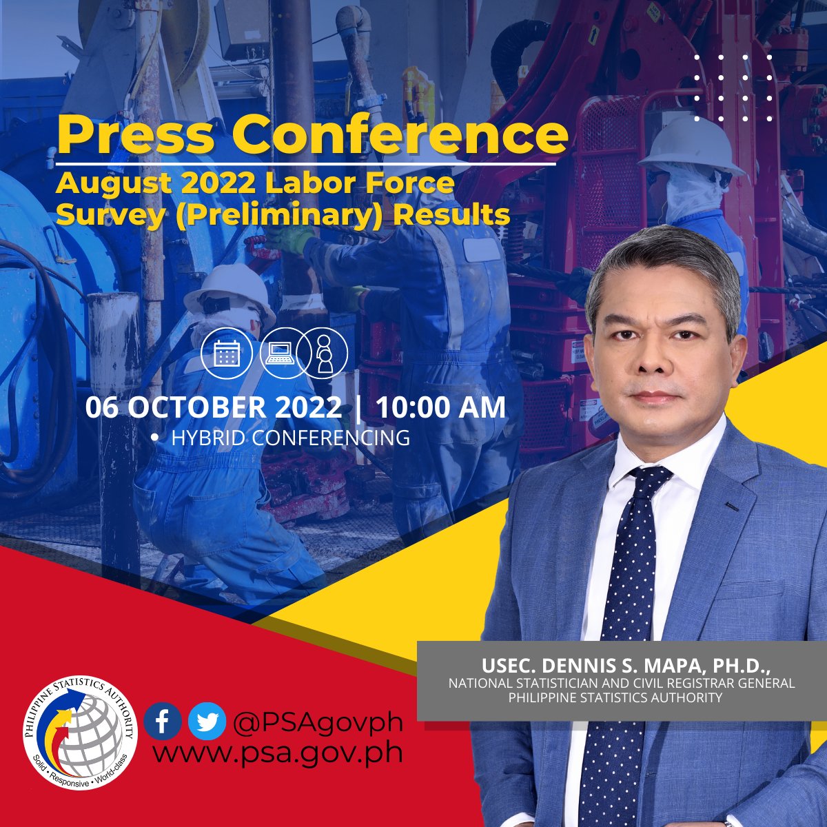 Philippine Statistics Authority on Twitter: "𝗣𝗦𝗔 𝐏𝐫𝐞𝐬𝐬 𝐂𝐨𝐧𝐟𝐞𝐫𝐞𝐧𝐜𝐞 Reference here: https://psa ...