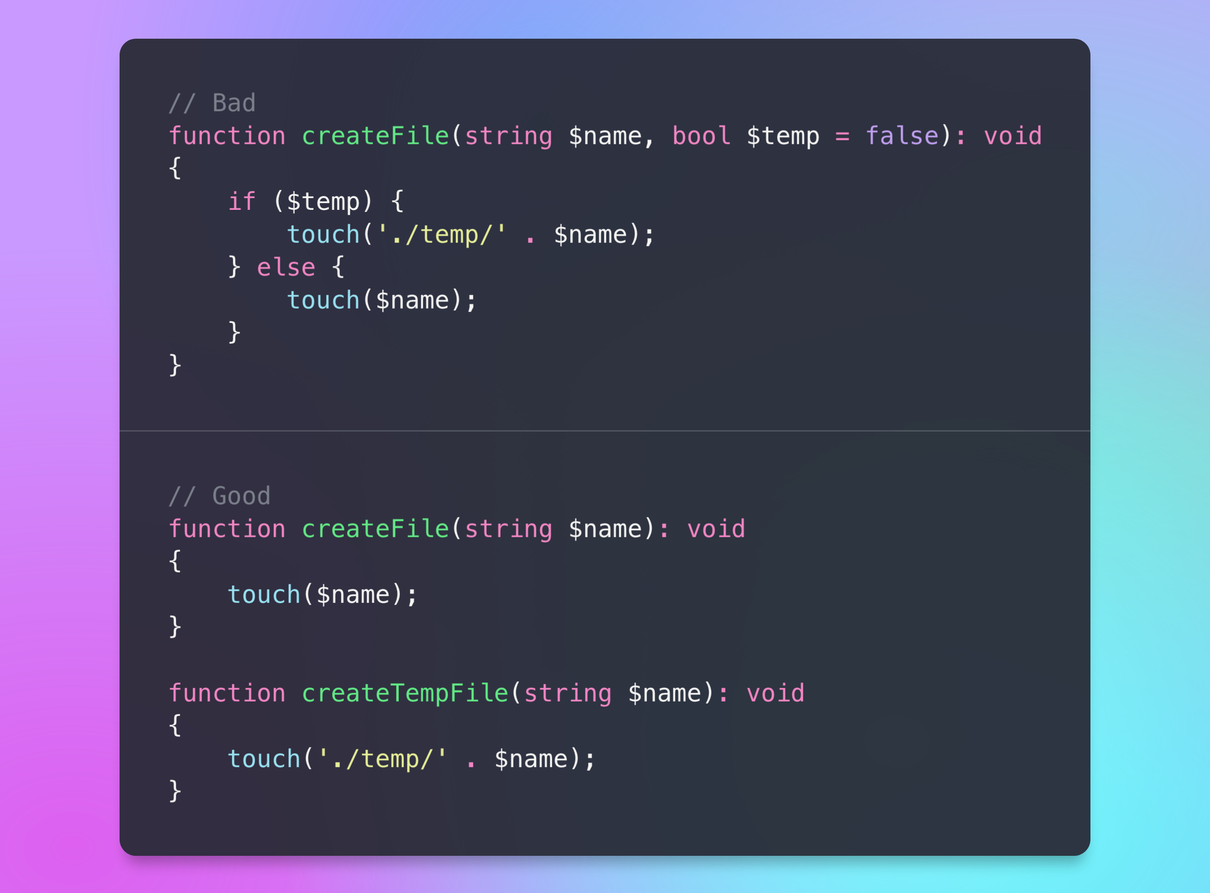 Laravel Updates Tips And Tricks On Twitter Dont Use Flags As Function Parameters Split Out