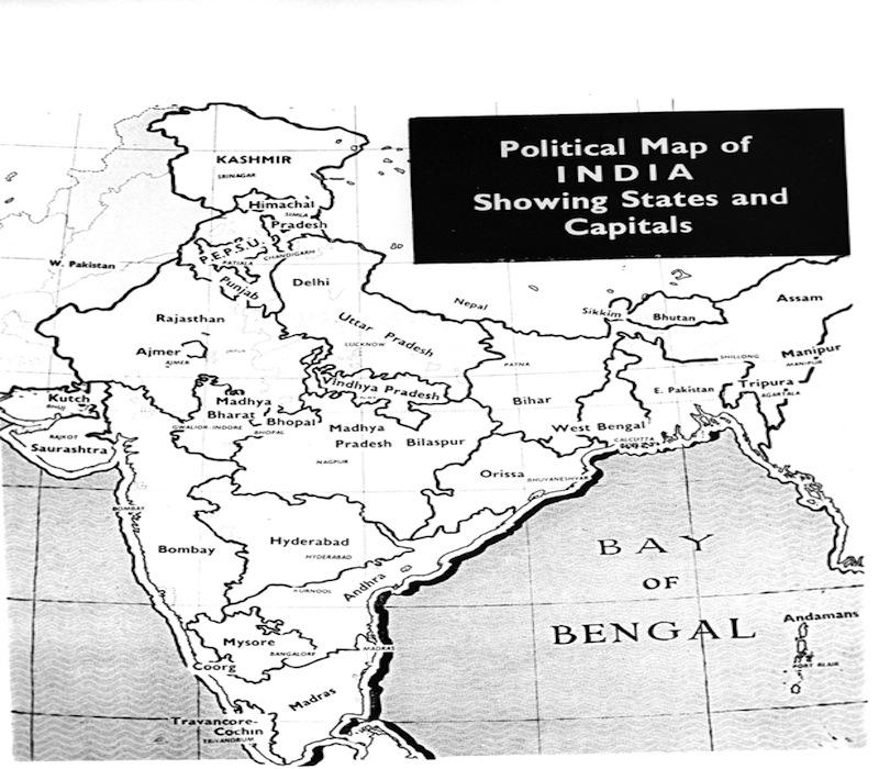 India Map With States And Capitals Black And White
