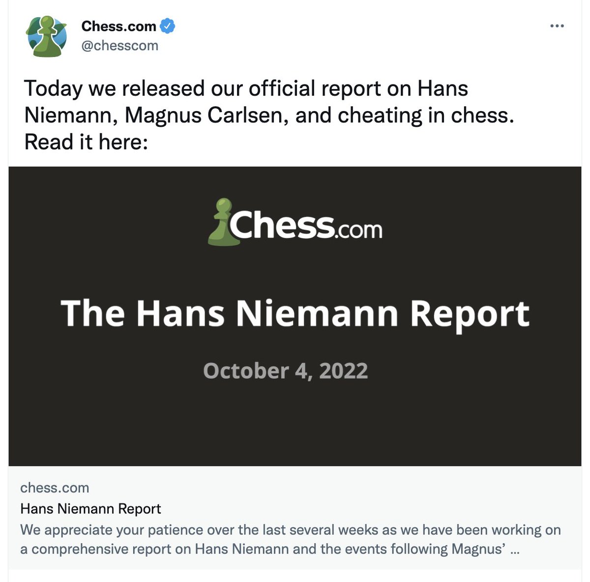 "The Hans Niemann Report" brought to you by https://t.co/I3NWQOj04e ...