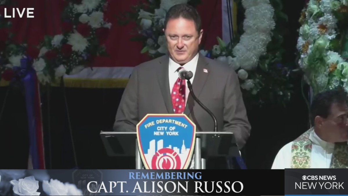 Watch Live: FDNY EMS Capt. Alison Russo's brother delivers a eulogy ...
