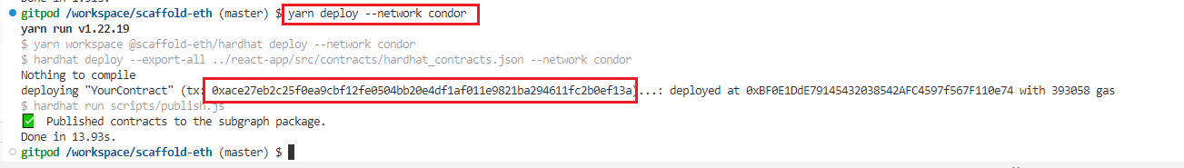 ElSvastika.eth (💙,🧡) 🐐🛸 on Twitter: "Terminale dönelim ve " yarn deploy --network condor ...