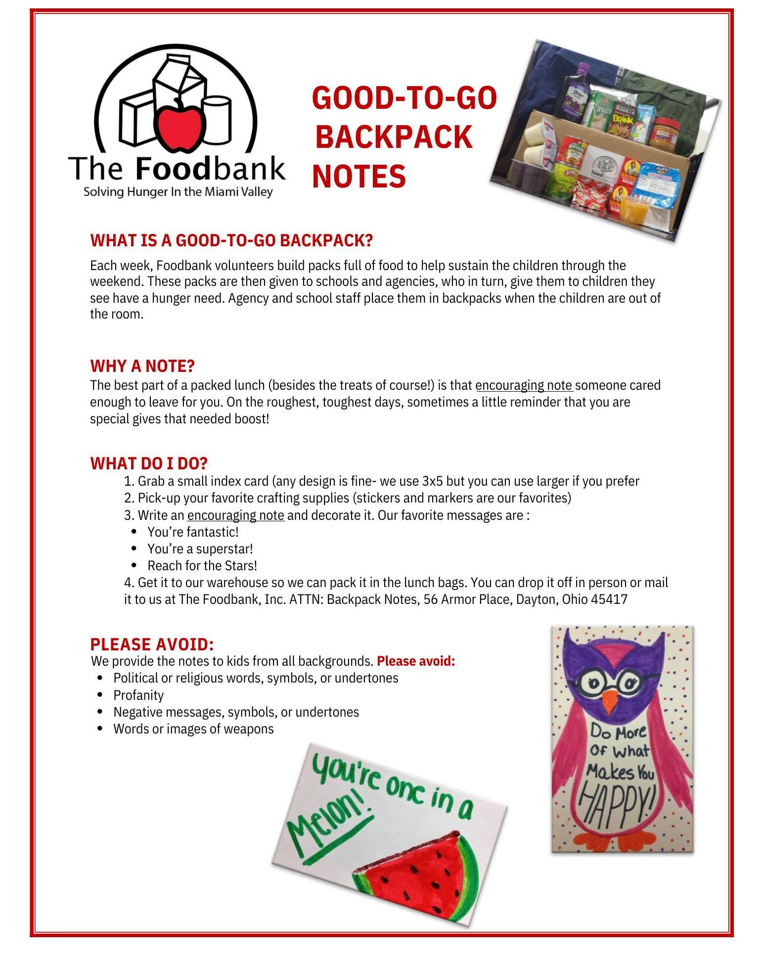 The Foodbank, Inc. on Twitter: "Each Good-To-Go Backpack Program weekend meal kit we pack for K ...