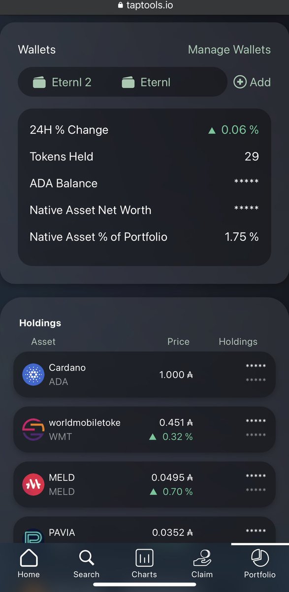 TapTools on Twitter: "RT @ceartas42: Keep an 👁️ on @TapTools. Wonderful portfolio tracker for # ...