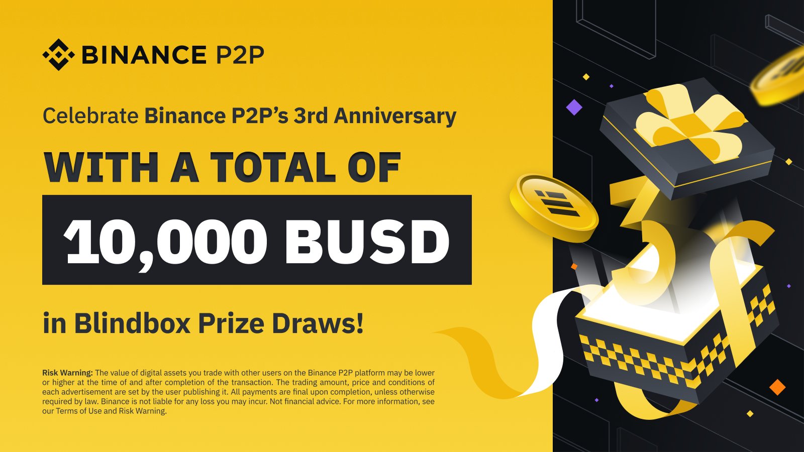 Binance on Twitter: "Join our #Binance P2P 3rd-year Anniversary giveaway for an opportunity to ...