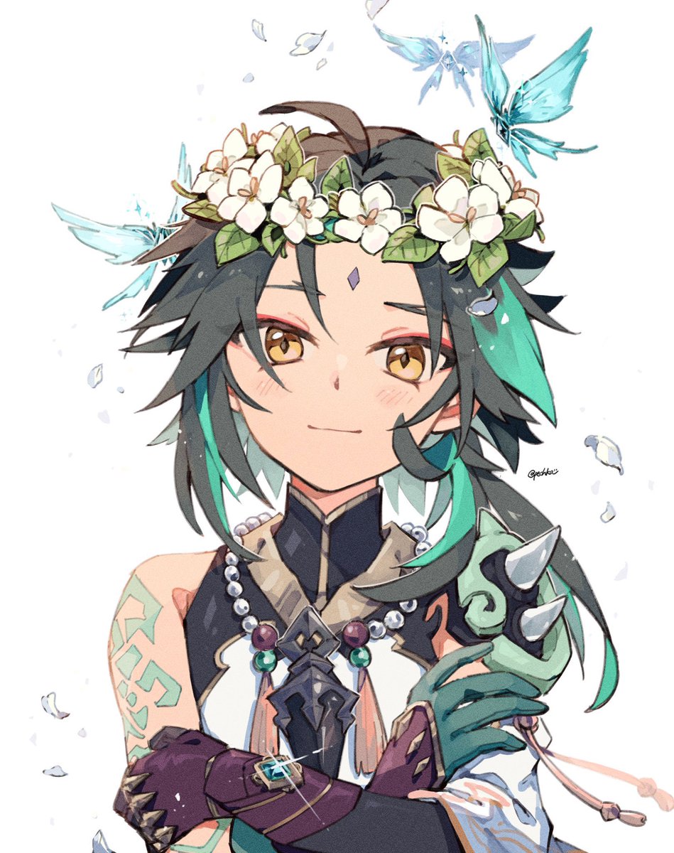魈ショウ原神 「illustandmaking Xiao 原神 」pechkaのイラスト