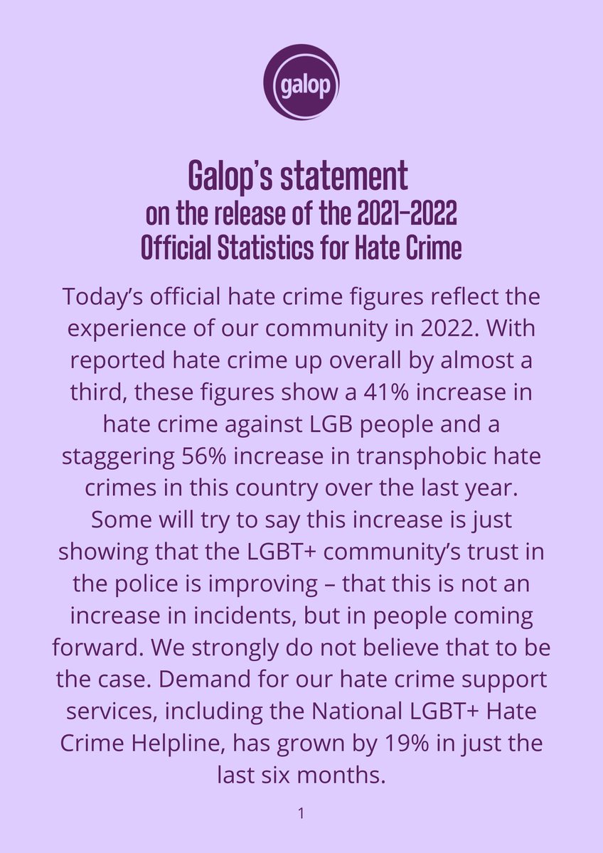 Trans Safety Network on Twitter: "RT @GalopUK: Galop's statement on the release of the 2021-2022 ...