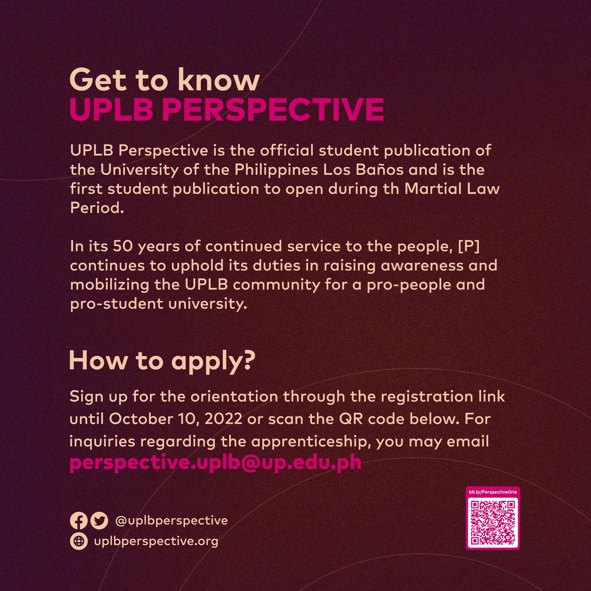 UPLB Perspective on Twitter: "Write for the People! Moving towards the 50th year of serving the ...