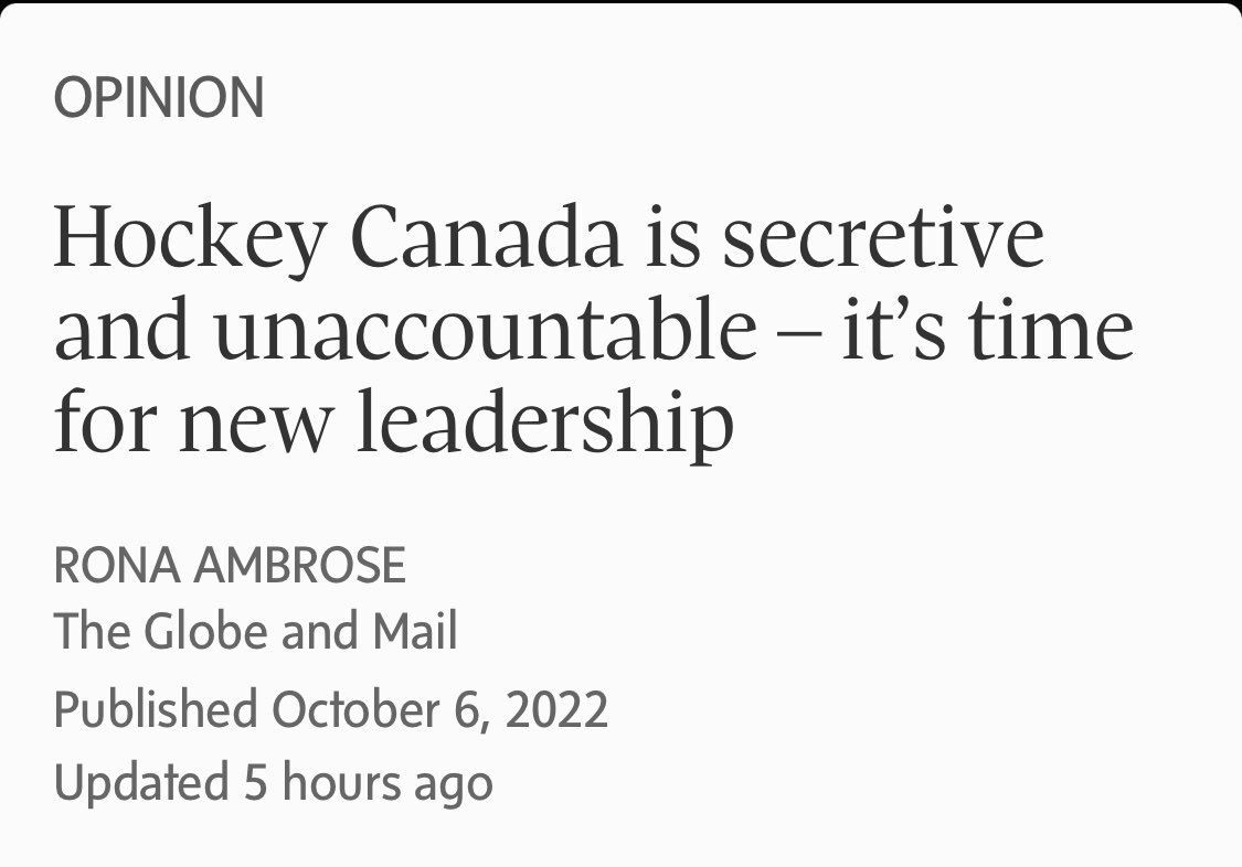 Patrick Johnston on Twitter: "It’s actually impressive how Hockey Canada’s leadership has ...