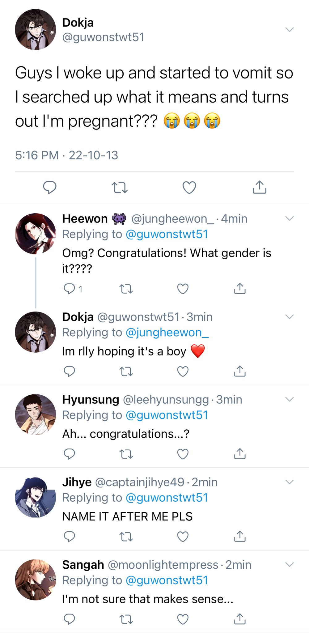 Yiyi // semi hiatus on Twitter: "#joongdok au where kdj has a hangover and assumes he's pregnant ...