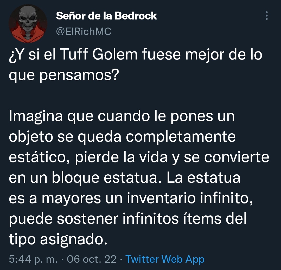 Exexplicador De ElRichMC on Twitter: "Rich imagina cuáles podrían ser los usos del tuff golem ...