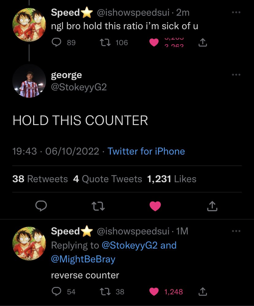 brinco on Twitter: "@ishowspeedsui @StokeyyG2 @MightBeBray ratio’d that fraud within 60 seconds ...