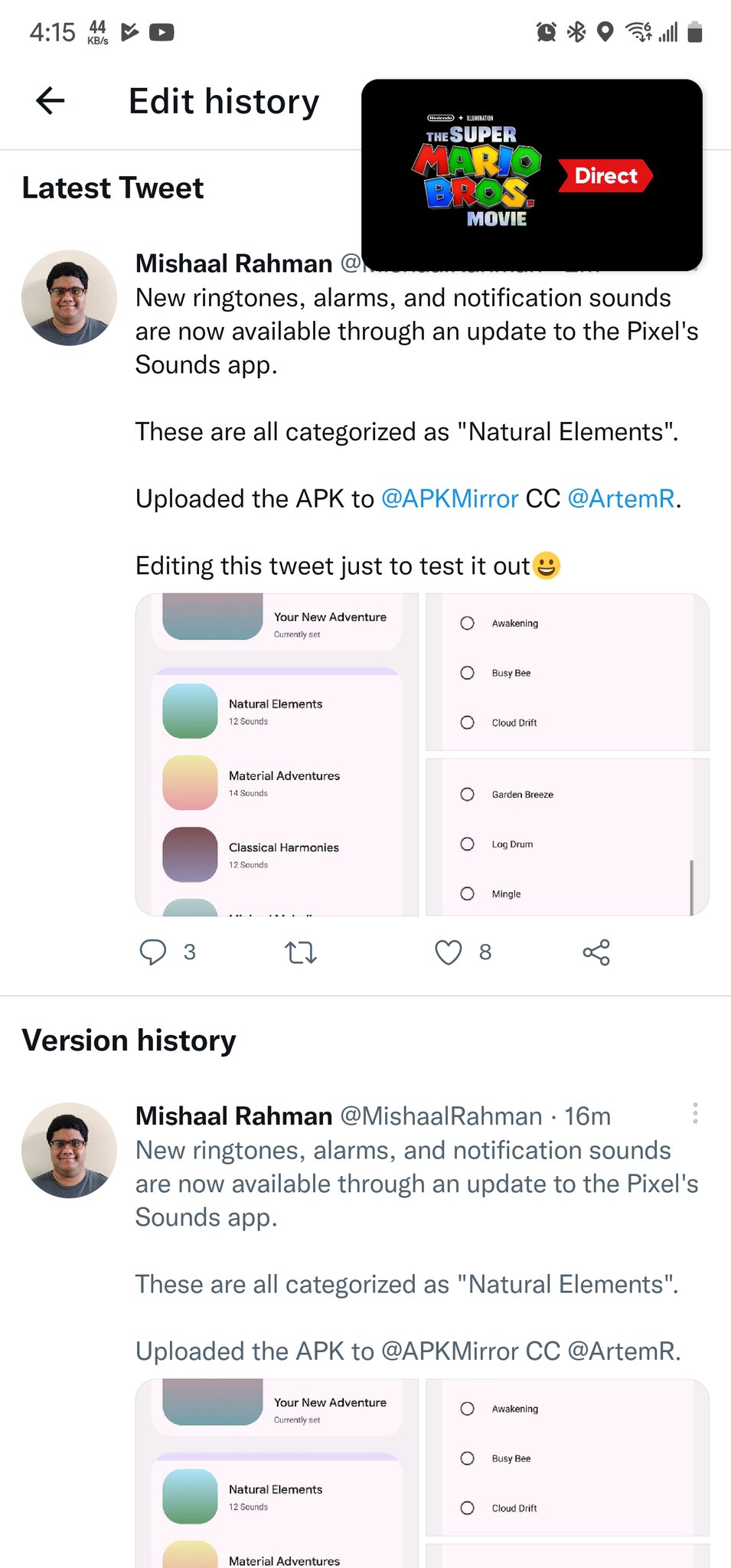 Mishaal Rahman on Twitter: "New ringtones, alarms, and notification sounds are now available ...