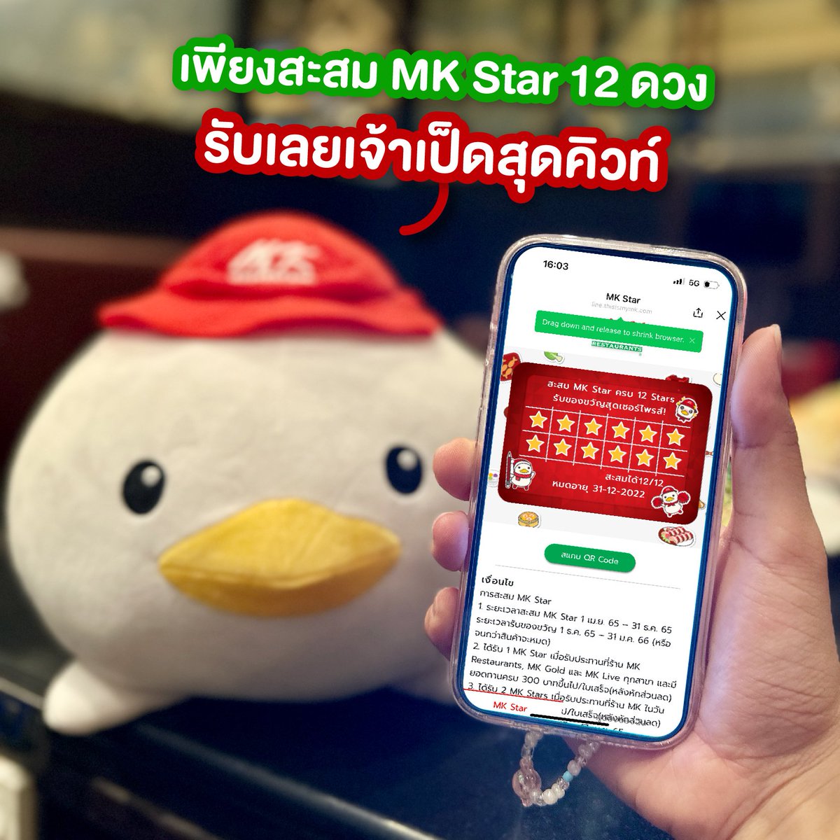 ชอบโปร on Twitter: "🐣 สาวก MK ต้องจัด! เพียงสะสมครบ 12 MK Stars รับเลย! ตุ๊กตาน้องเป็ดอ้วนกลม ...