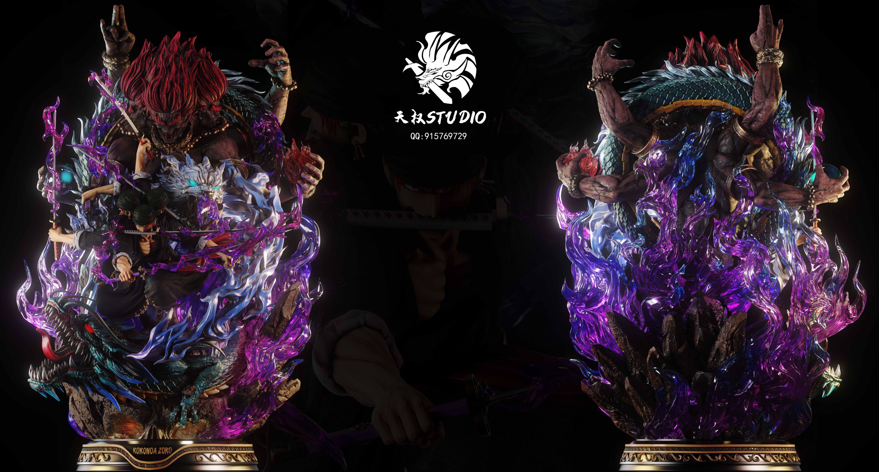 HHamajippa on Twitter: "Tianquan Studio Zoro 1/6 PO started Aug 地台和龙 虎 修罗 均带灯效！！！ 新品上市 鬼岛大战名场面系列 ...