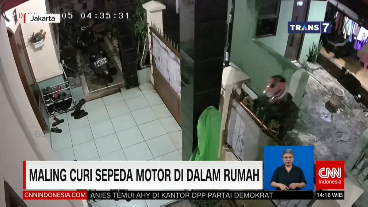 TRANS7 on Twitter: "Maling curi sepeda motor di dalam rumah. #Redaksi"