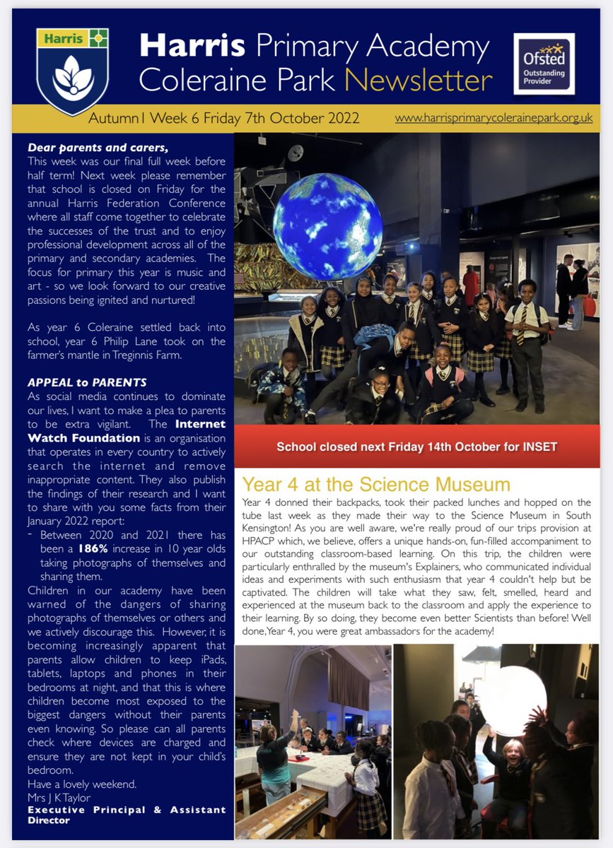 Welcome to Harris Primary Academy Coleraine Park