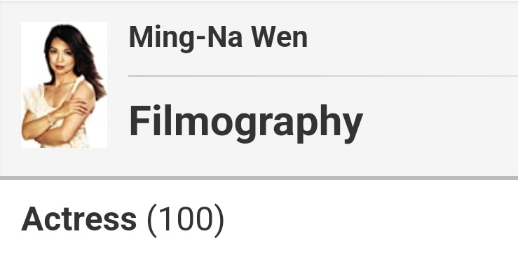 Ming-Na Wen Daily on Twitter: "Ming-Na has 100 credits as an actress on IMDB. She worked so hard ...