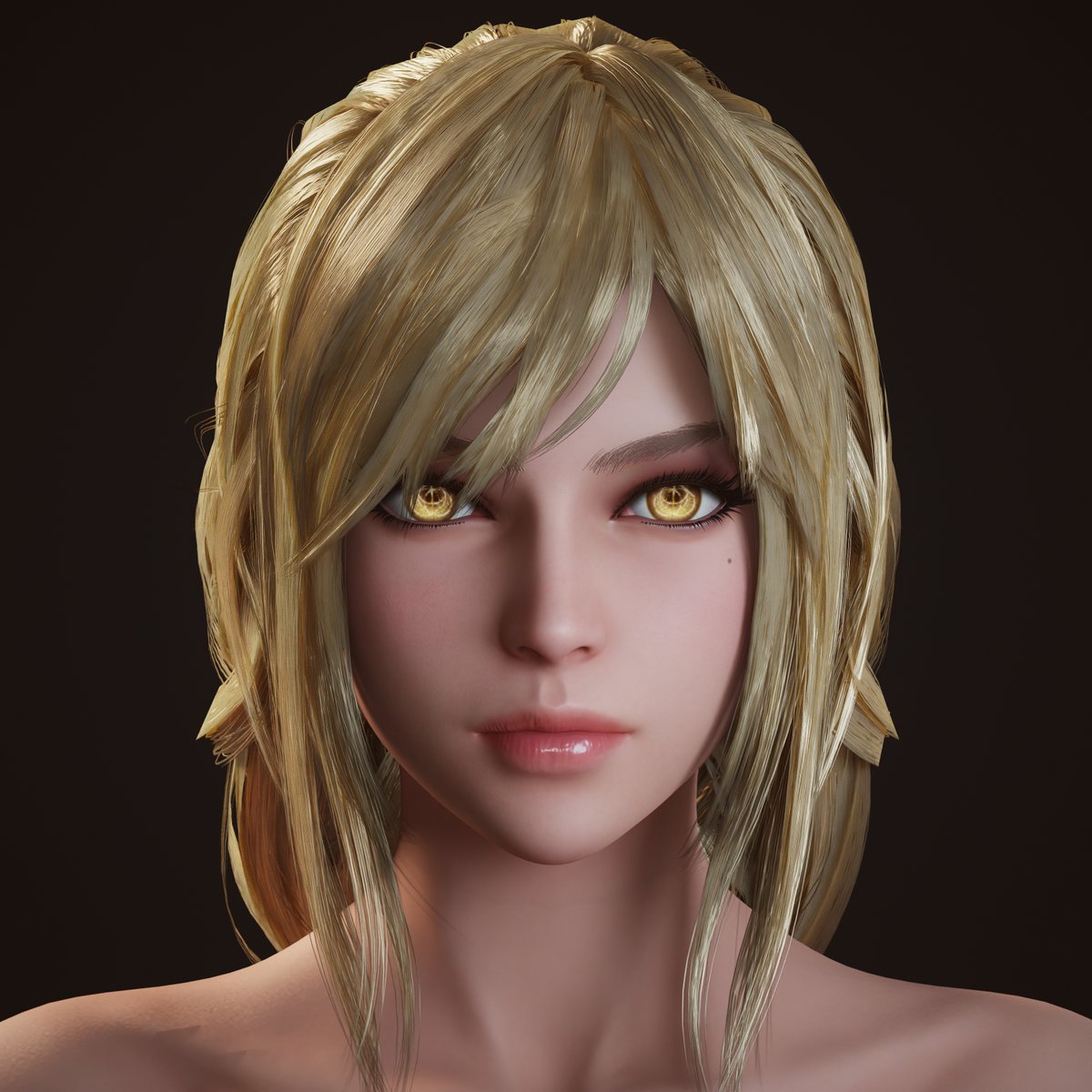 RyanReos on Twitter: "Starting new character project, her hair is still in early rough draft 😋"