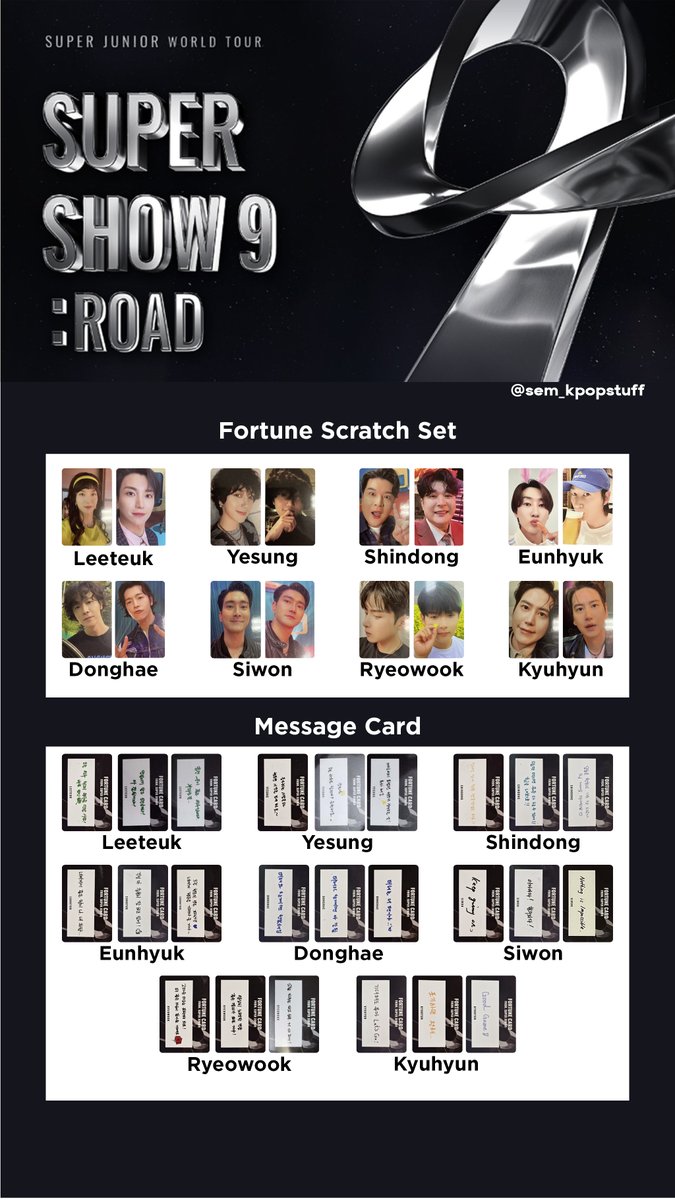 Sem's Kpop Stuff on Twitter: "[Photocard List | Super Junior | SUPER SHOW 9] Update: 2022-10-07 ...