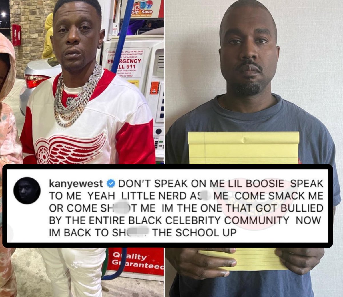 SAY CHEESE! 👄🧀 on Twitter: "Kanye West responds to Boosie in now-deleted post"