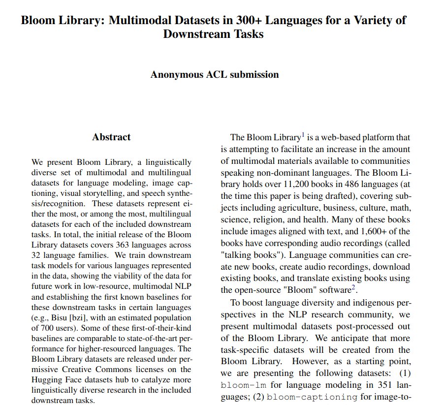 Colin Leong on Twitter: "We are happy to announce that "Bloom Library: Multimodal Datasets in ...