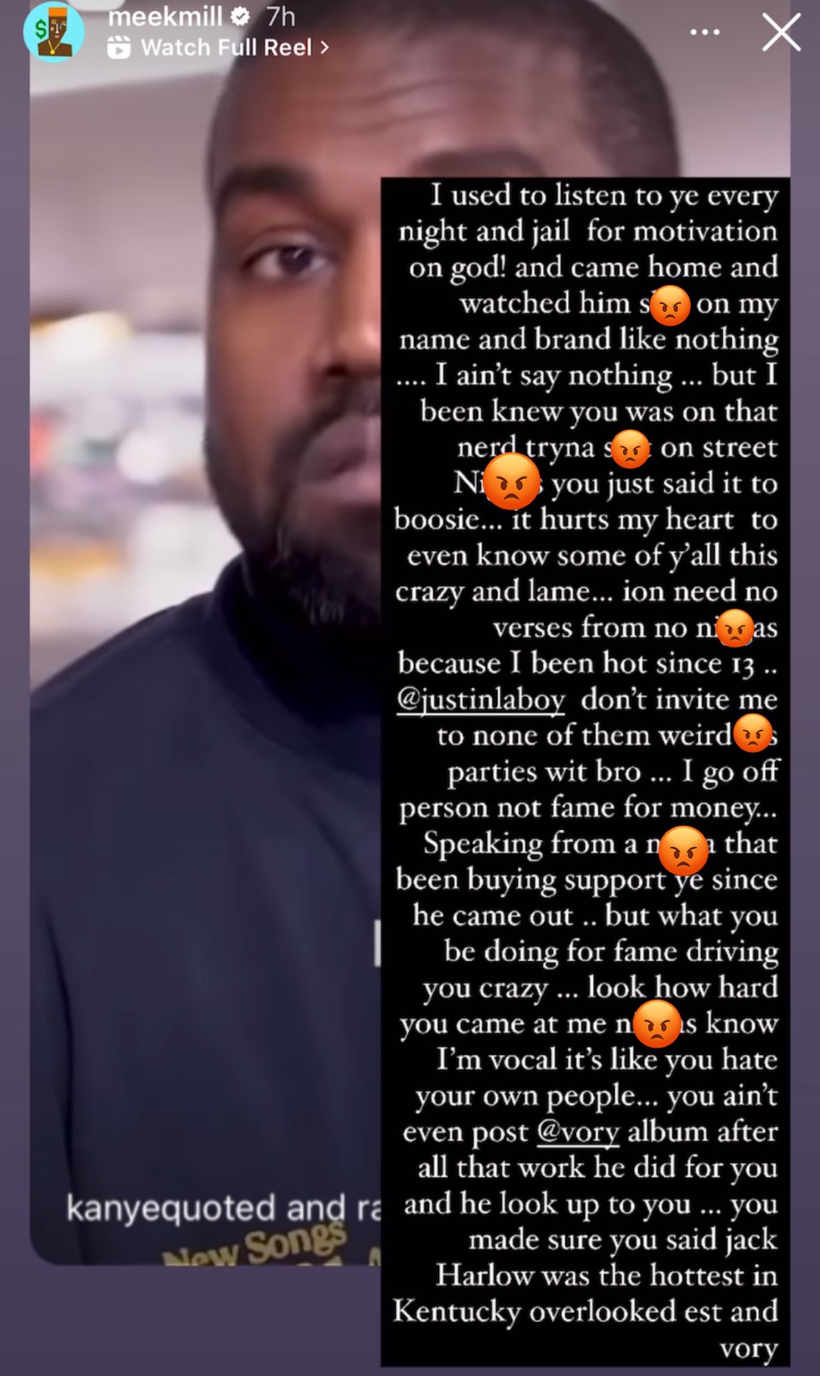 RapTV on Twitter: "Meek Mill calls out Kanye West‼️😳 https://t.co/oP3z1LWLD4" / Twitter