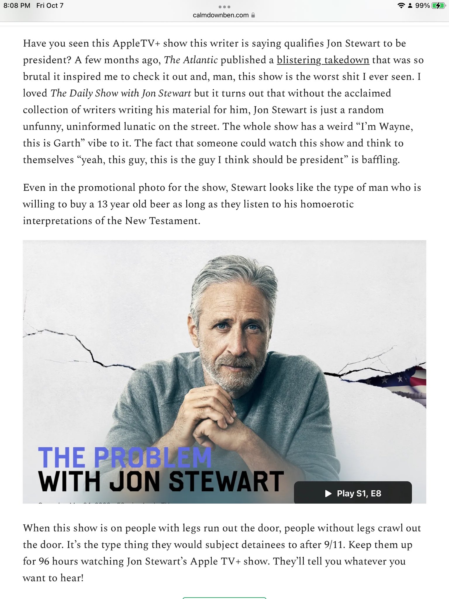 Ben Dreyfuss on Twitter: "If you’re interested in reading a very long mean post about Jon ...