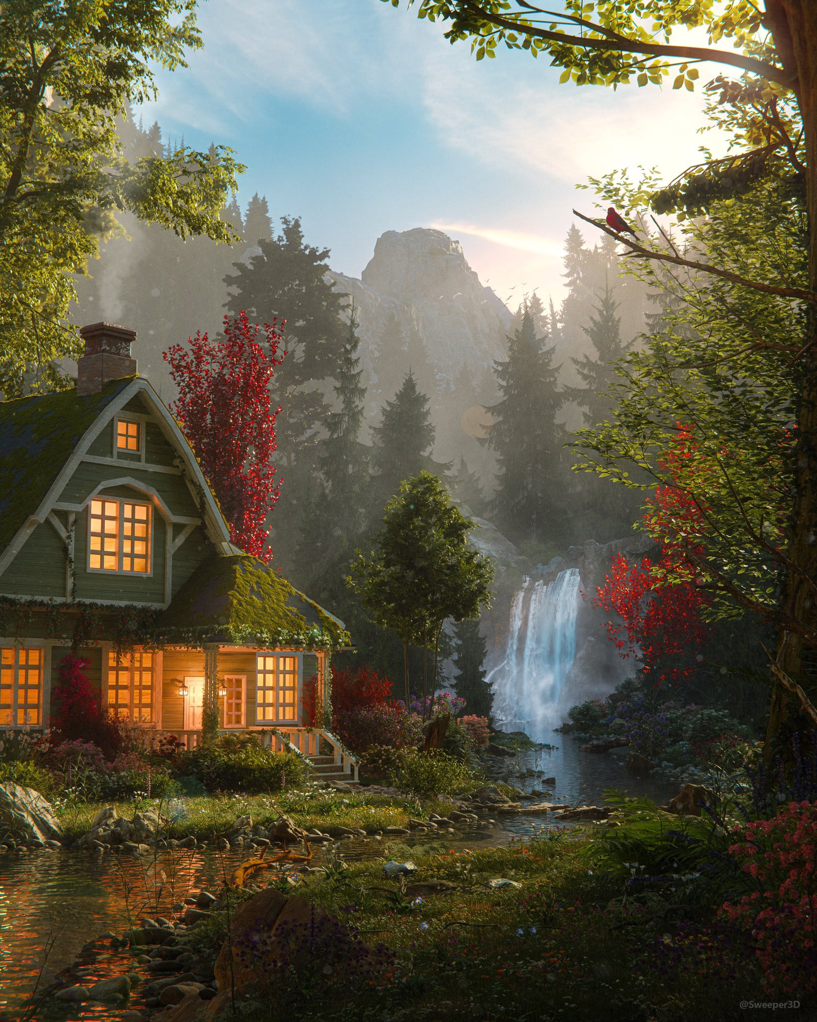 Sweeper3D.eth on Twitter: "Riverside Sunset https://t.co/SuCrOFYDPD" / Twitter