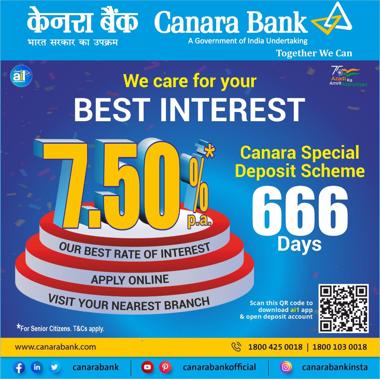 Canara Bank on Twitter: "Now get maximum returns on your investment! Presenting Canara Special ...