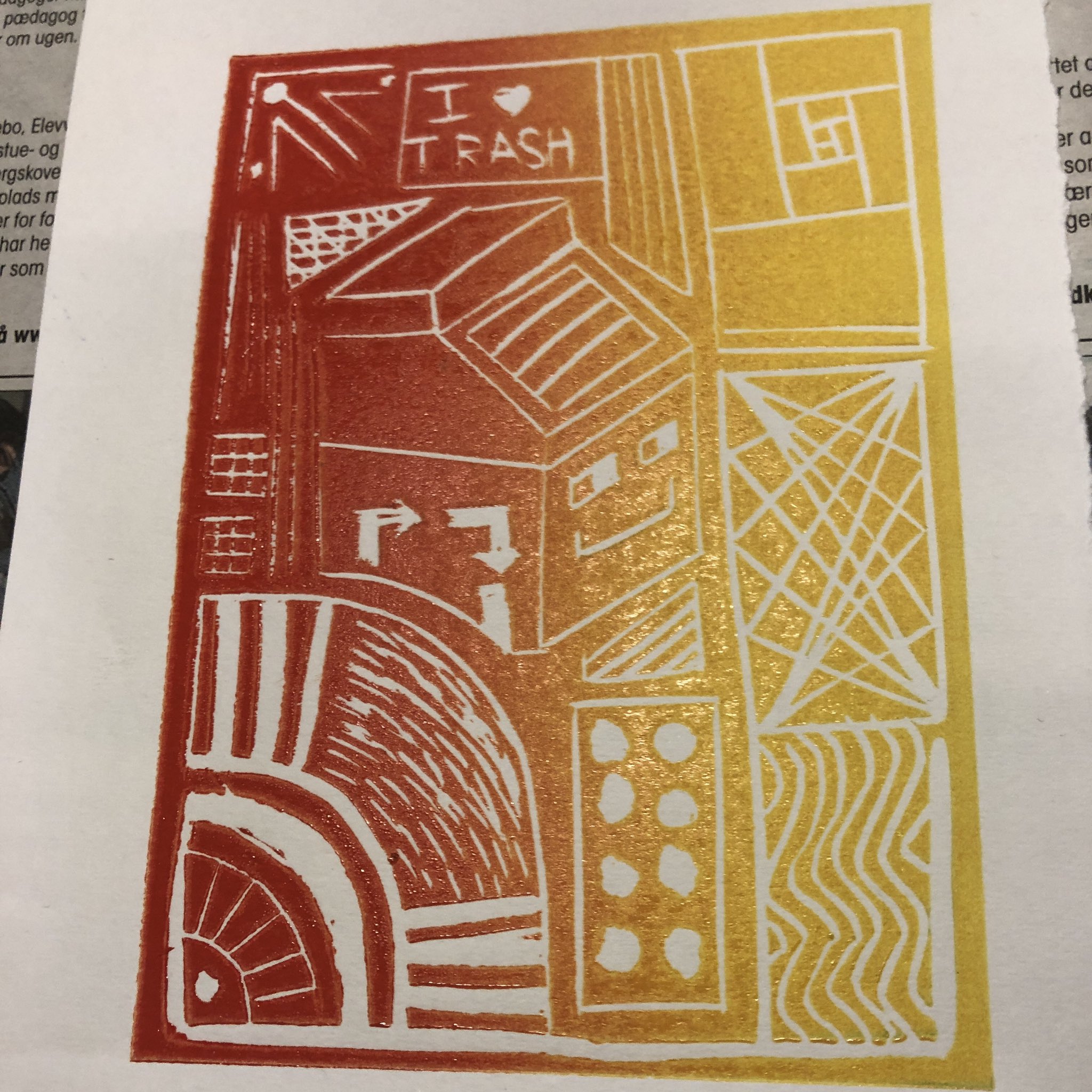 Nick Vás on Twitter: "I got to try linoleum printmaking! #LEGO #Junkbot ...