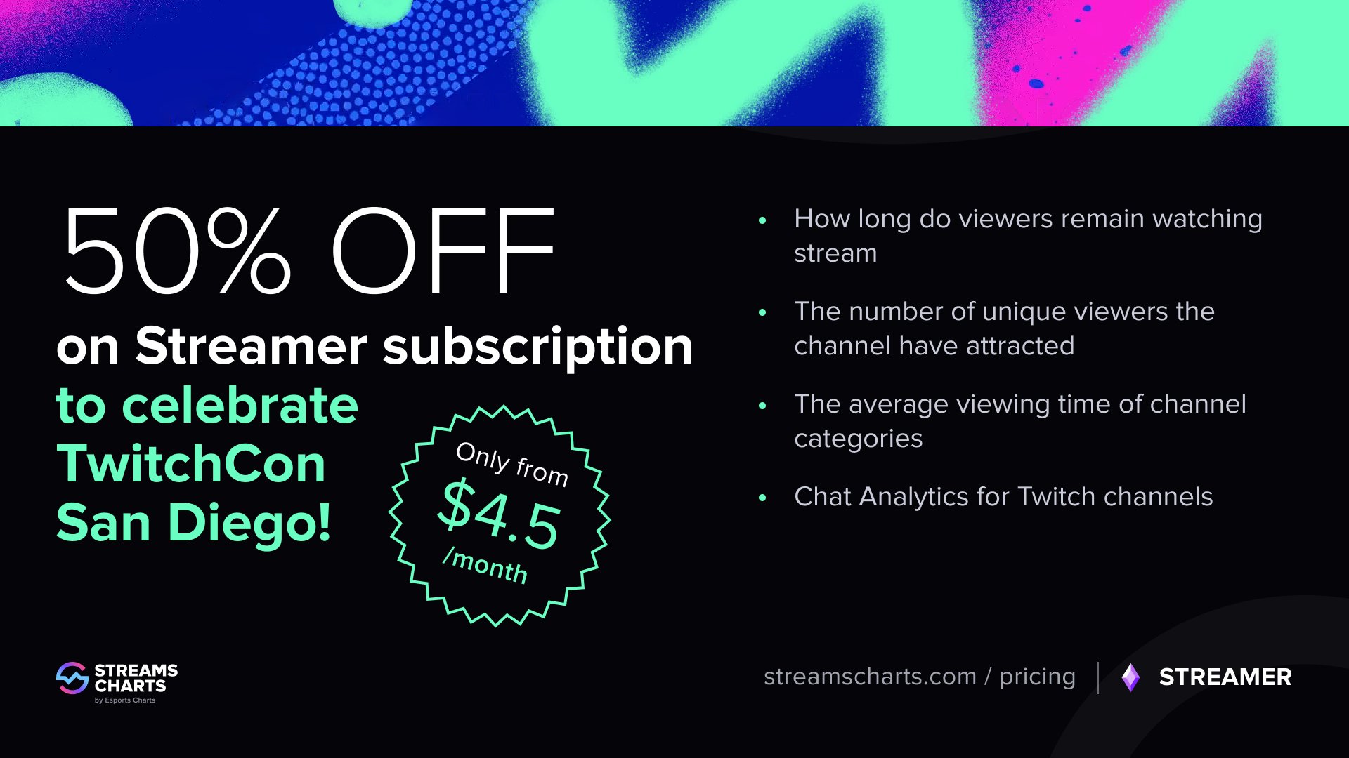 Streams Charts 🇺🇦 on Twitter: "Hey folks! 👋 In honor of #TwitchCon San Diego, we have prepared a ...