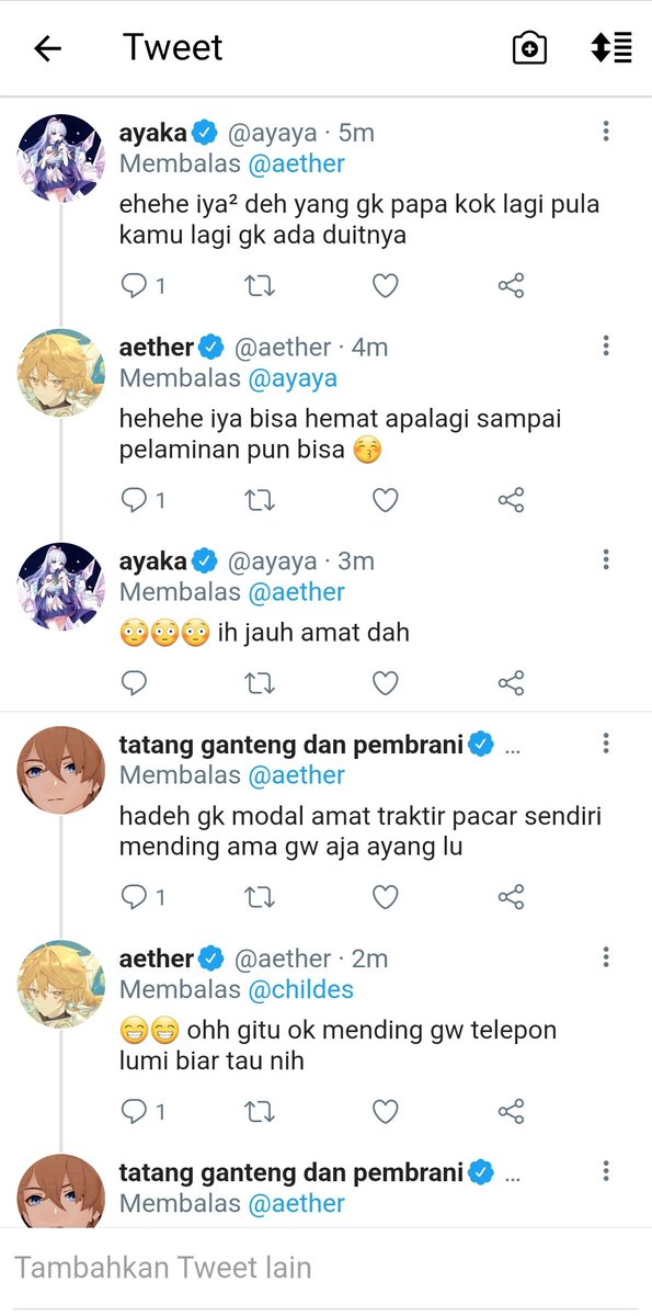 TOPUP MURAH 📌 EVENT CEK LIKES on Twitter: "au! cw // bxg, aeyaka Gimana aether bisa jalan² sama ...