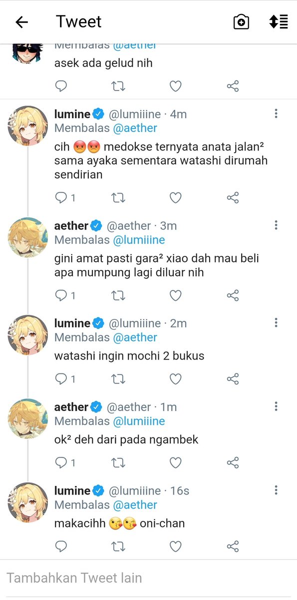 TOPUP MURAH 📌 EVENT CEK LIKES on Twitter: "au! cw // bxg, aeyaka Gimana aether bisa jalan² sama ...