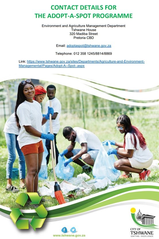 City of Tshwane on Twitter: "Contact details for the Adopt-A-Spot programme. https://t.co ...