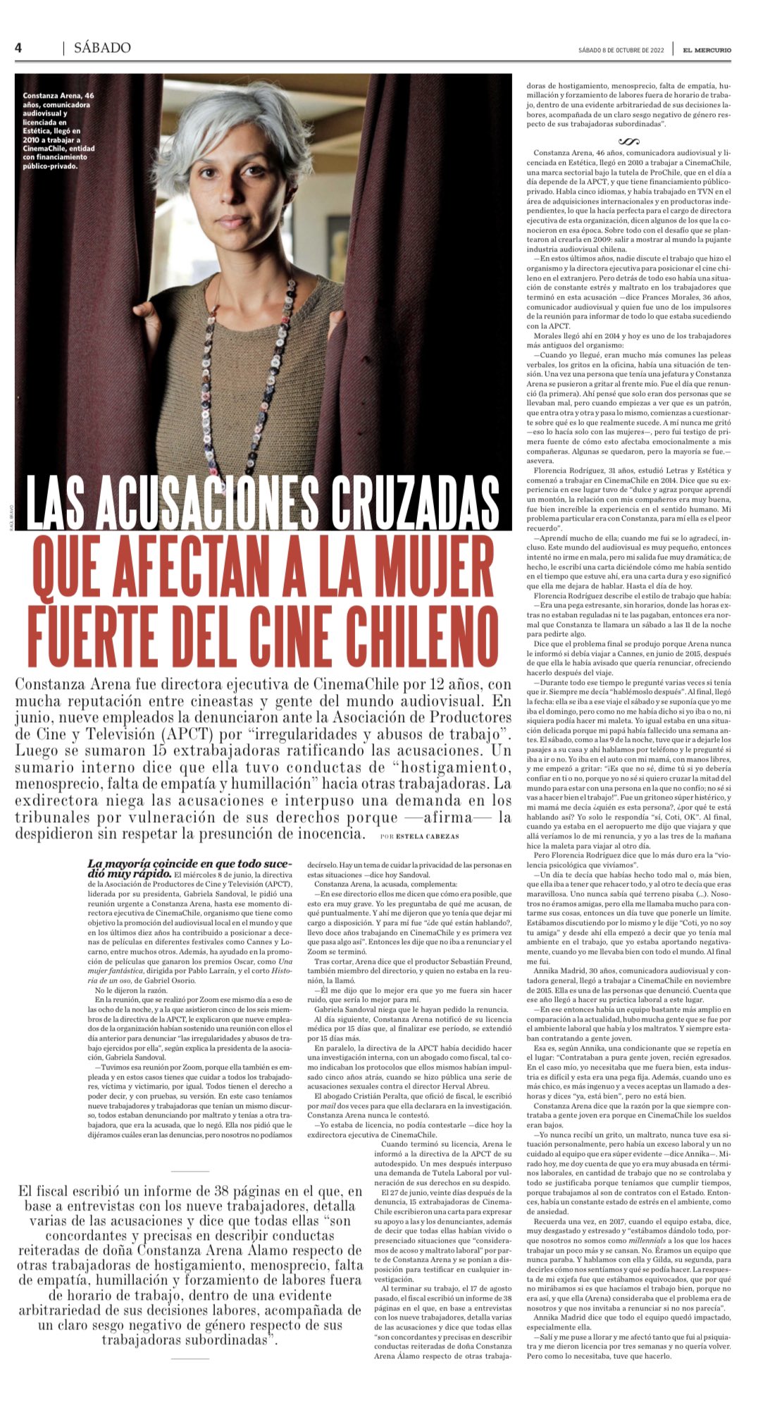 Revista Sábado on Twitter: "Constanza Arena fue directora ejecutiva de CinemaChile por 12 años ...