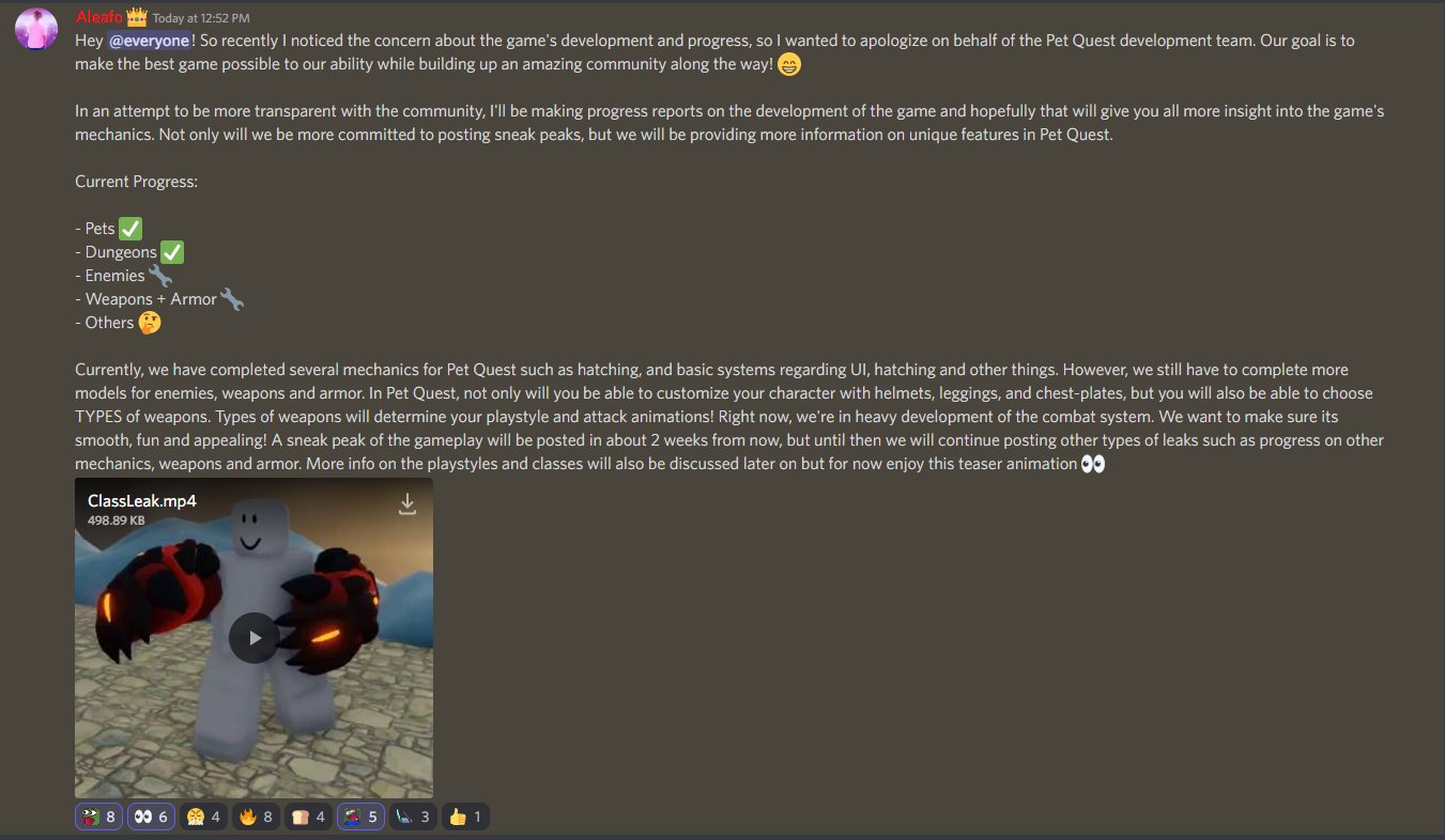 Pet Quest on Twitter: "Make sure to join our discord server for more community posts regarding ...