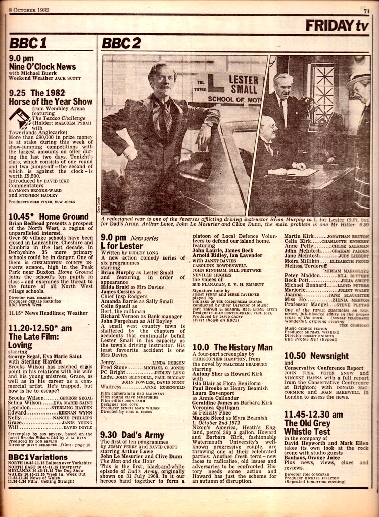 Graeme Wood on Twitter: "RT @woodg31: TV📺8/10/82 BBC2 5.10:Three Families 5.35:Weekend Outlook 5 ...
