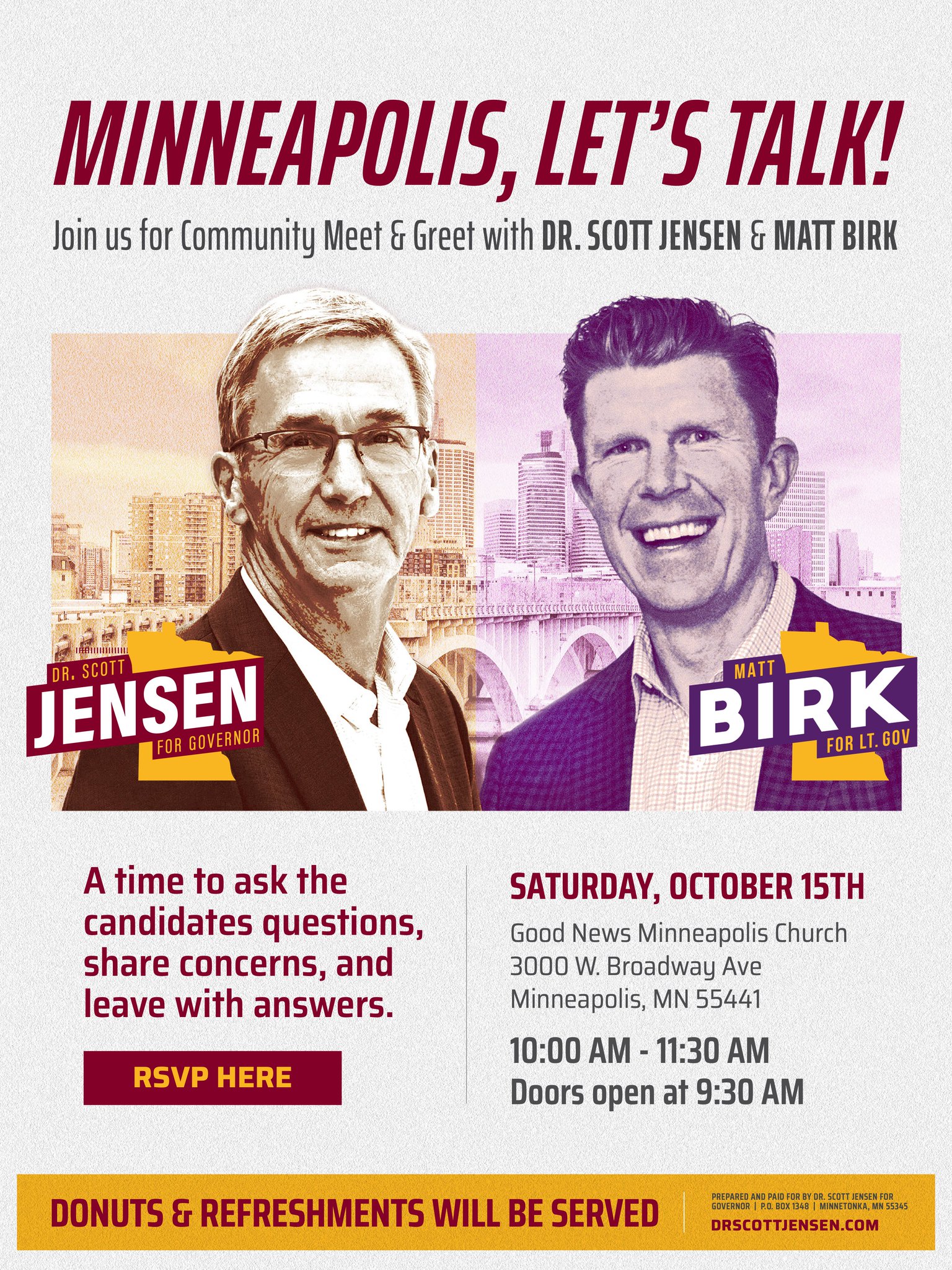 Scott Jensen on Twitter: "Join @BirkMatt and I next week for a community meet and greet in North ...