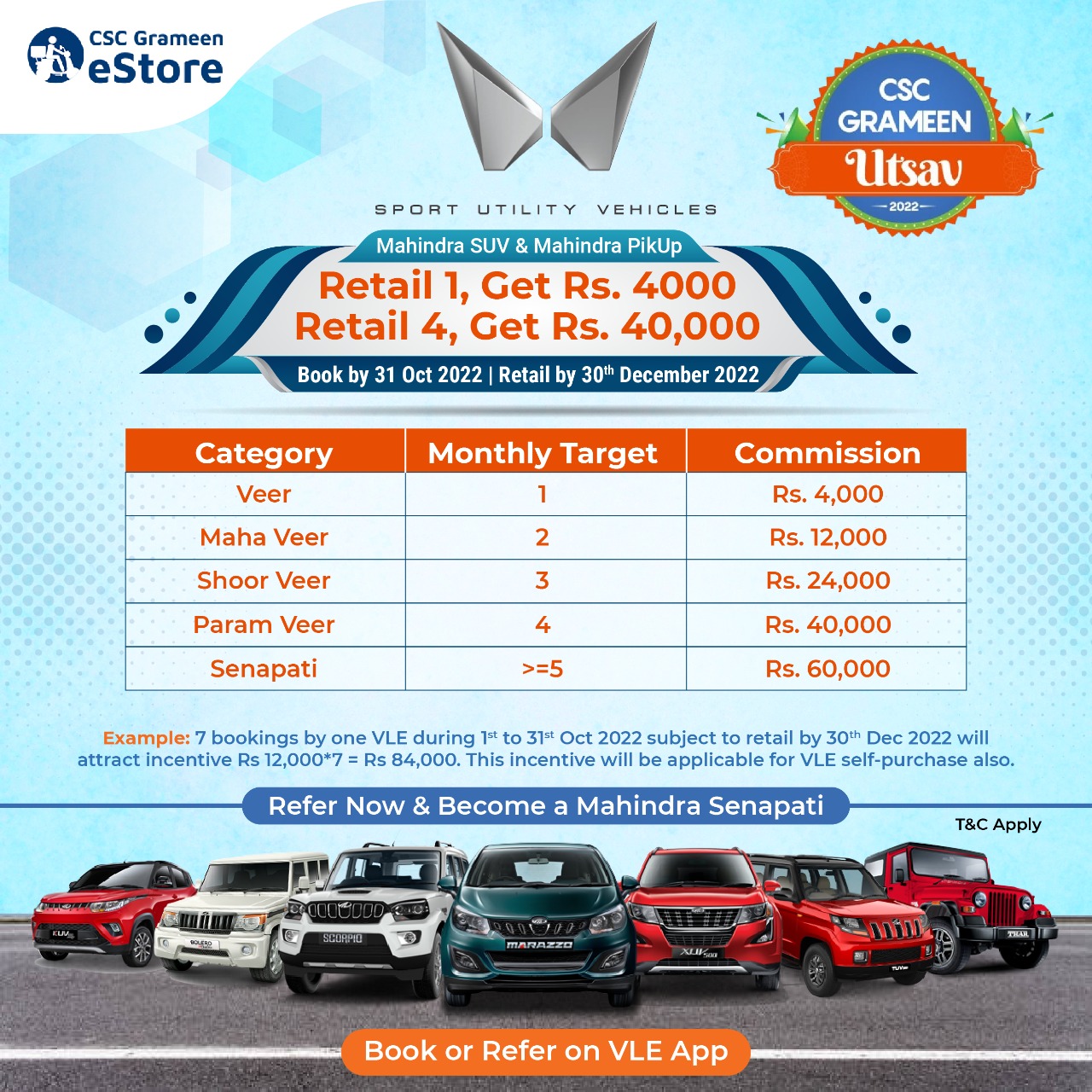 CSCeGov on Twitter: "CSC Grameen Utsav - Mahindra SUV & Mahindra Pik-Up... Retail 1, Get Rs ...