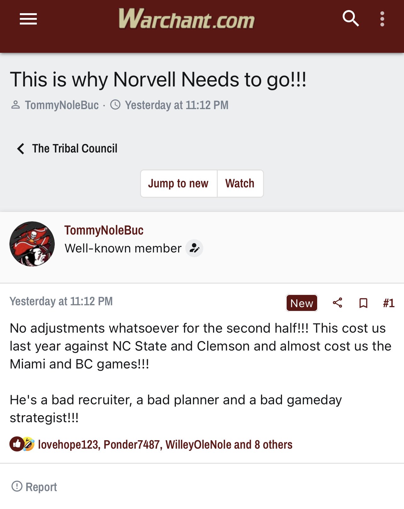 Message Board Geniuses on Twitter: "It’s melt down time for #FloridaState. #FireEverybody https ...