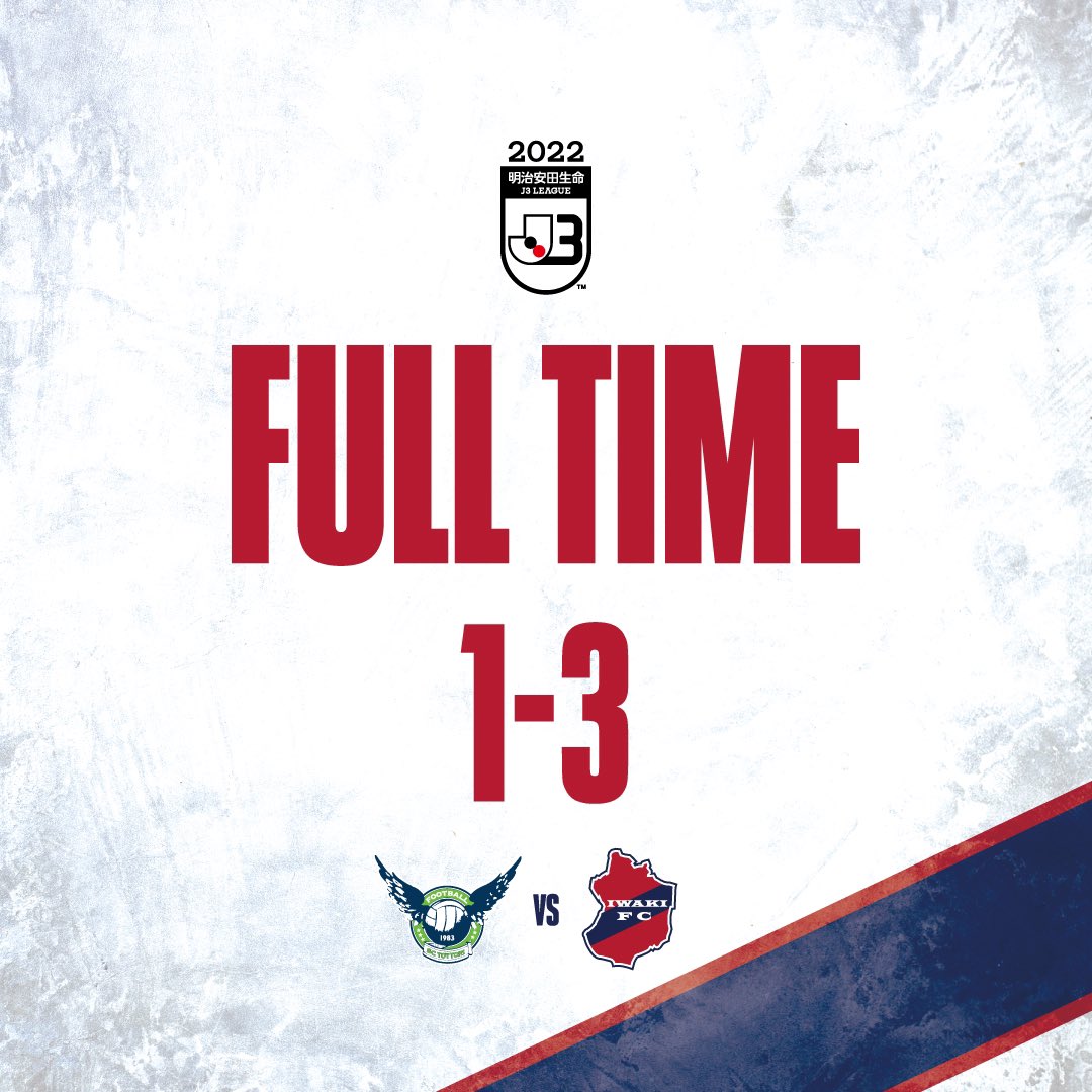 いわきFC on Twitter: "明治安田生命J3リーグ 第28節 vs #ガイナーレ鳥取 試合終了 鳥取 1-3 いわき #iwakifc #いわきFC #Jリーグ https://t ...