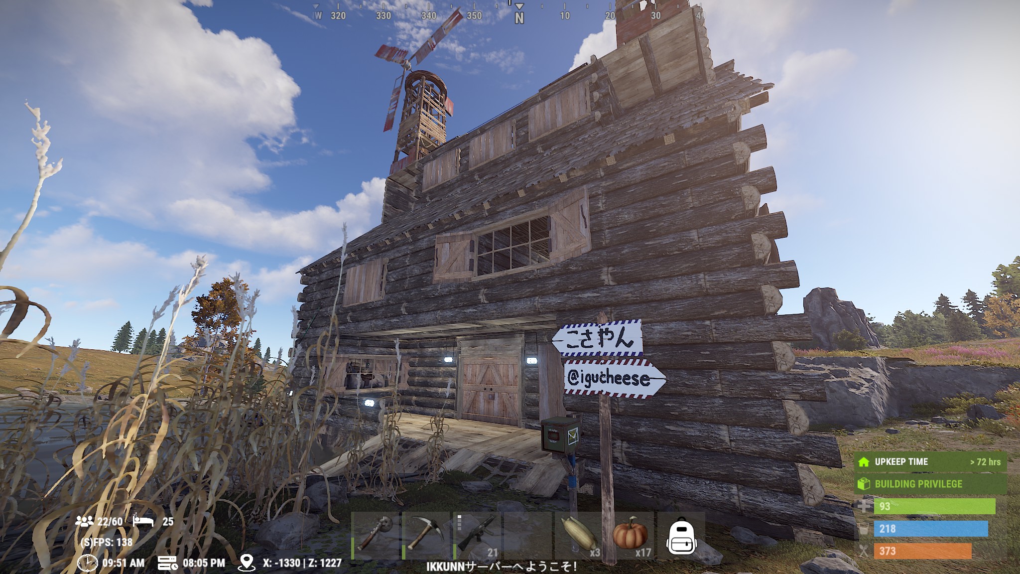 こさやん on Twitter: "RUST 人生三巡目、相変わらずの PvE 専で IKKUNN サーバーにお邪魔してのんびり湖畔ライフやってる(*´ω`) #rust https://t ...