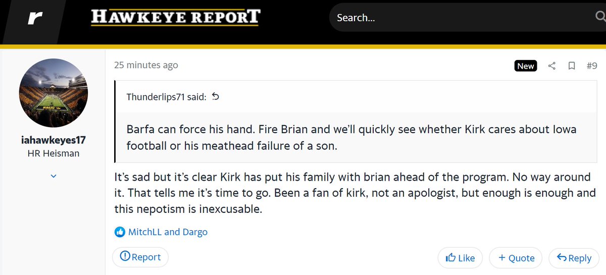 Message Board Geniuses on Twitter: "#Iowa fans are looking to #FireEverybody."